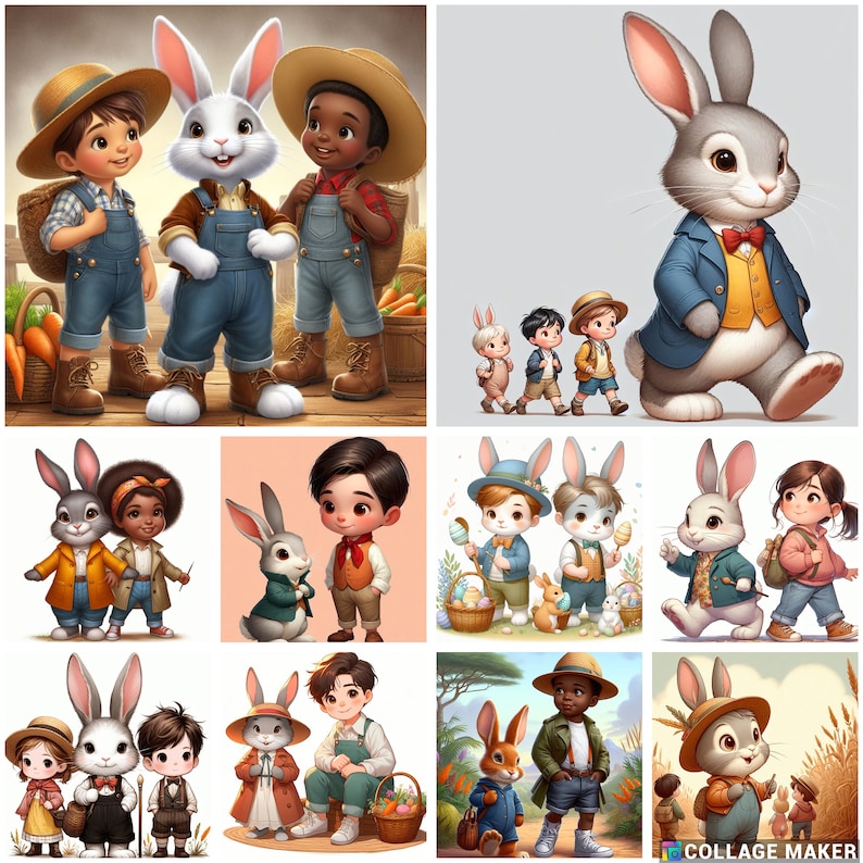 Bunny Rabbits Kids Digital Download 20 PHOTOS - Etsy