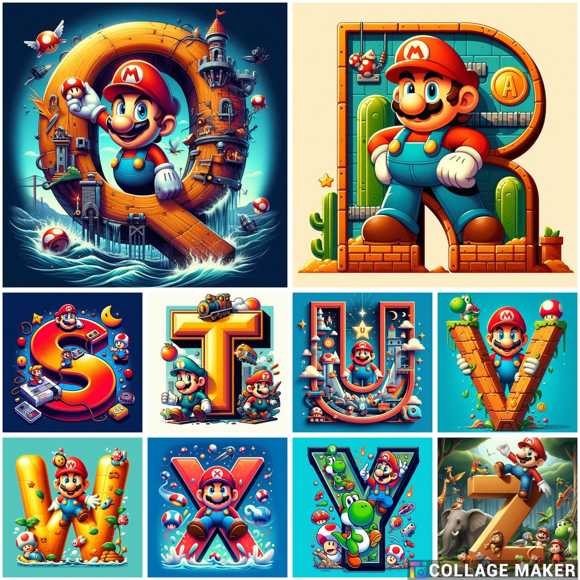 MARIO BROTHERS ABC Alphabet Digital Download - Etsy
