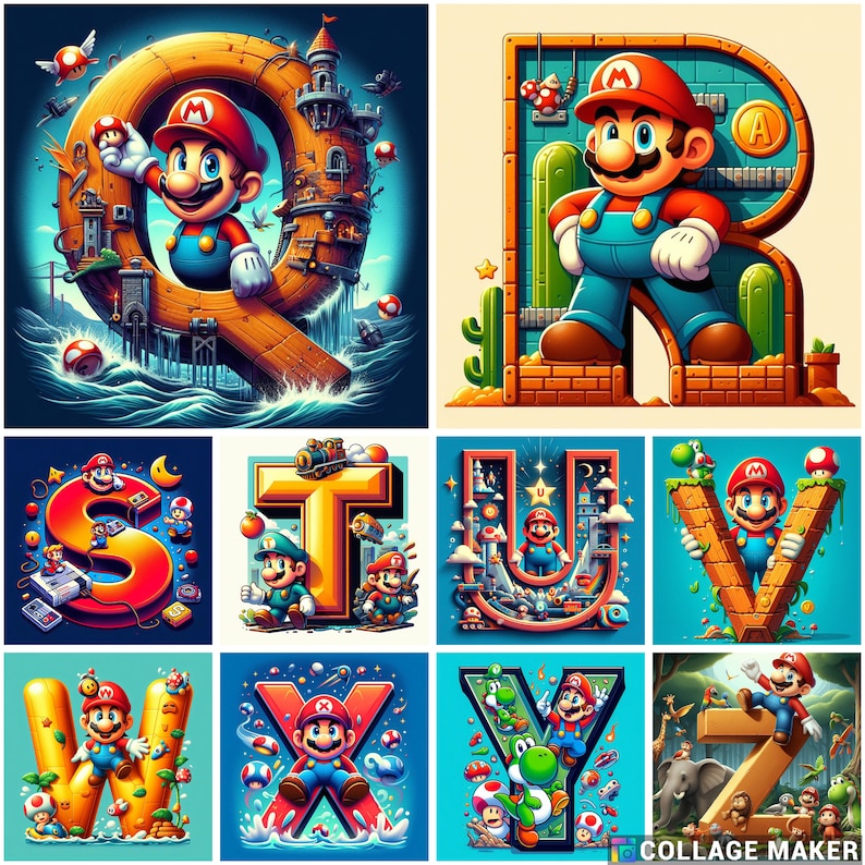 MARIO BROTHERS ABC Alphabet Digital Download - Etsy