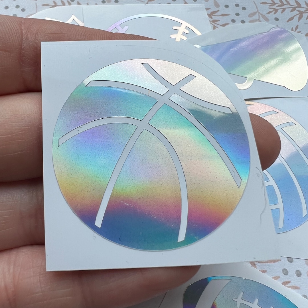 Holographic or Glitter Basketball Decal Sticker, Cup, Phone, Laptop ...