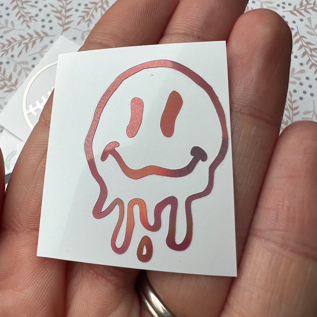 Holographic or Glitter Melted Face Decal Sticker, Cup, Phone, Laptop ...