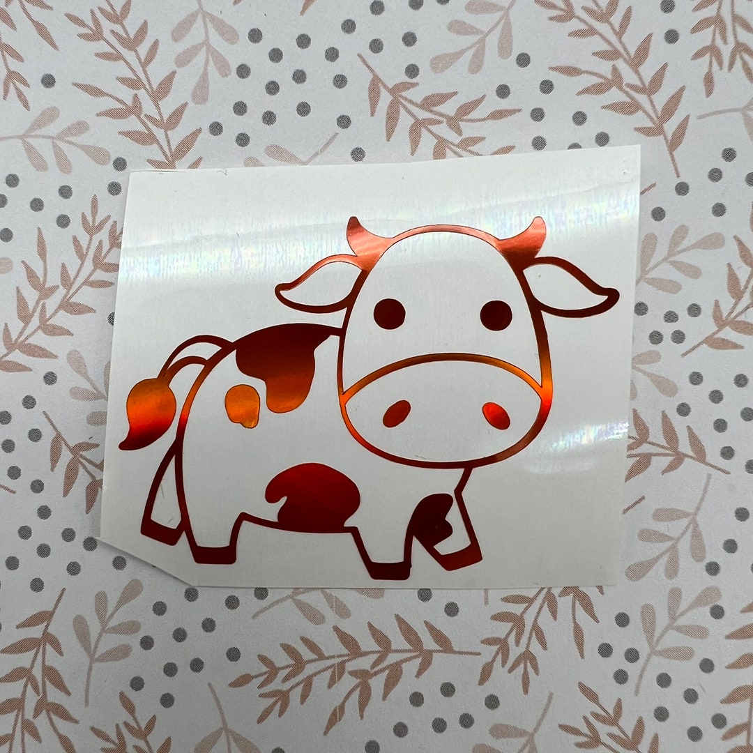 Holographic or Glitter Cow Decal Sticker, Cup, Phone, Laptop, Mug, Car ...