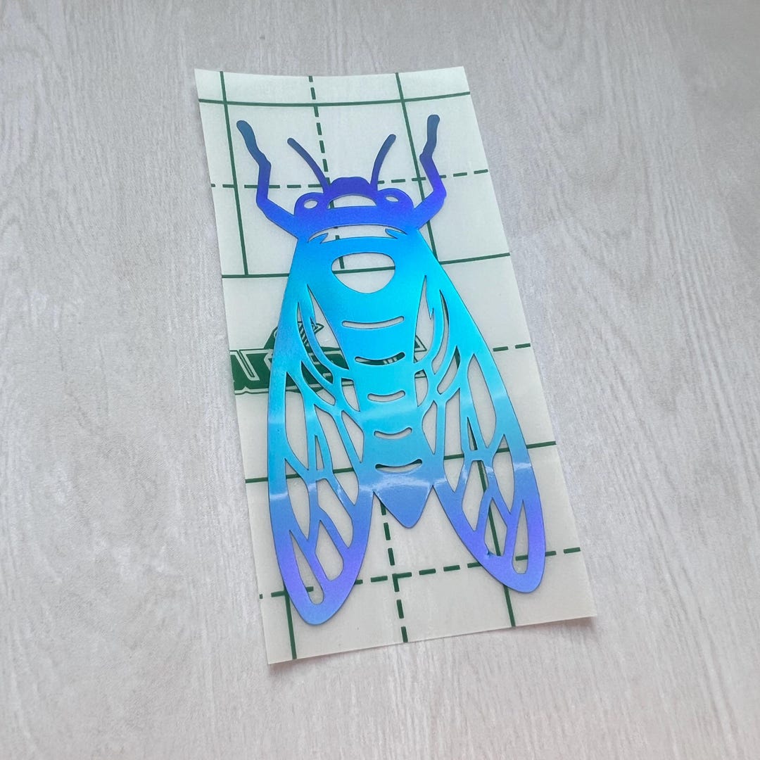 Holographic or Glitter Cicada Decal Sticker, Cup, Phone, Laptop, Mug ...