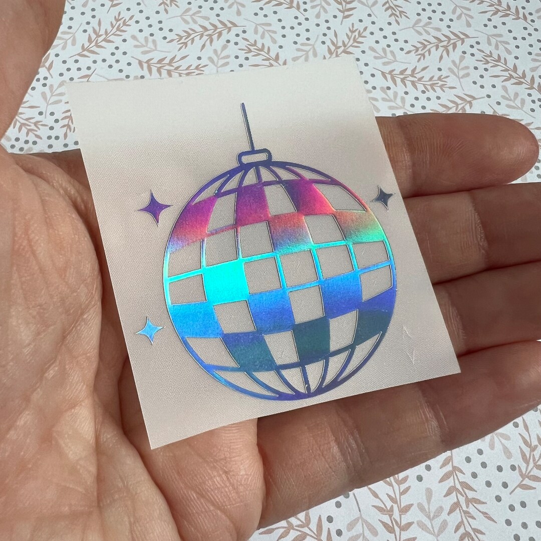 Holographic or Glitter Disco Ball Decal Sticker, Cup, Phone, Laptop ...