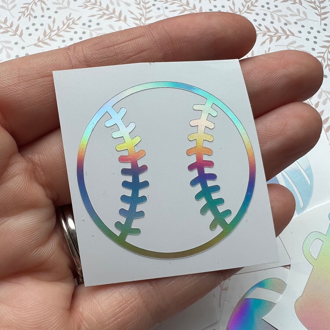 Holographic or Glitter Baseball Softball Decal Sticker, Cup, Phone ...