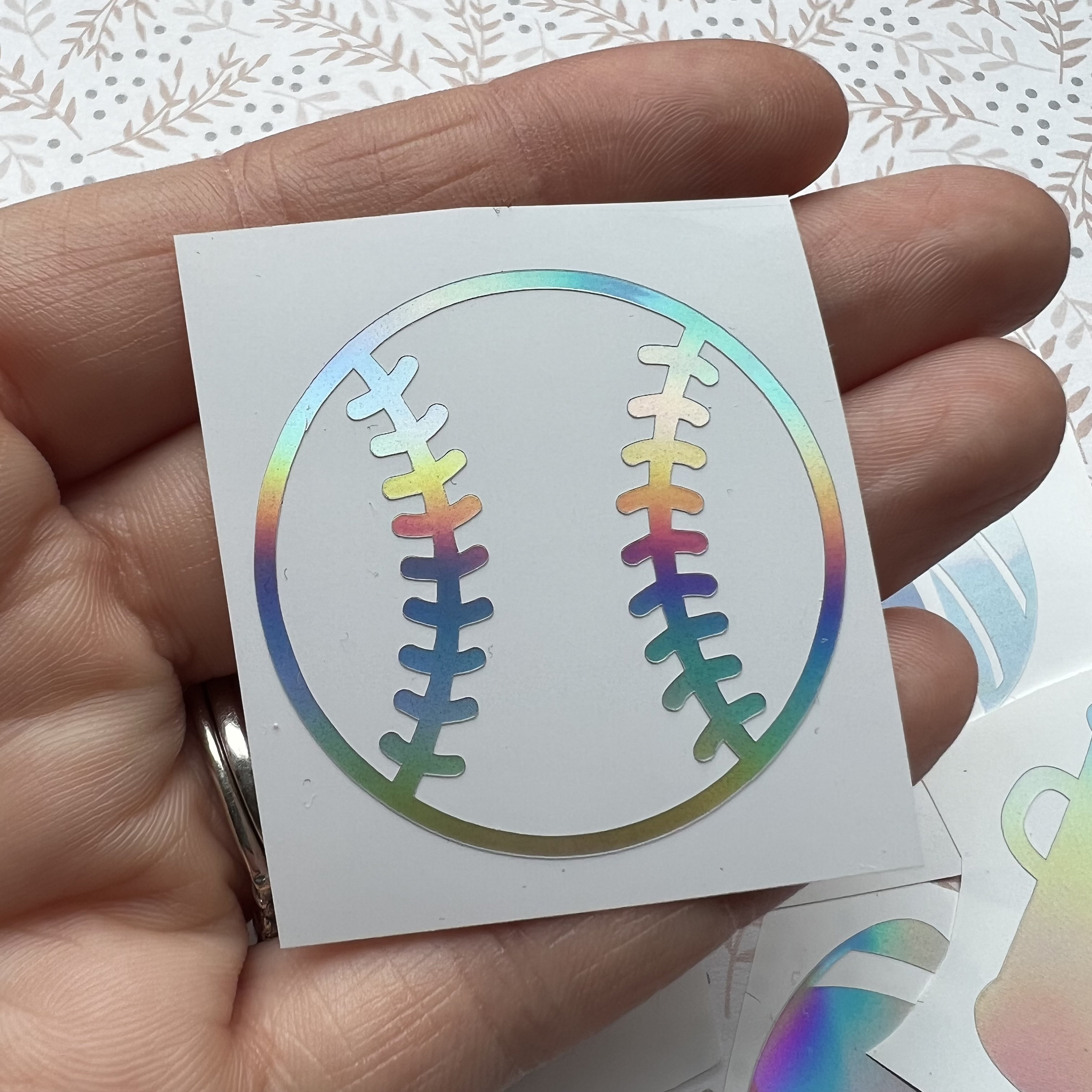Holographic Baseball Softball Decal Sticker, Cup, Phone, Laptop, Mug ...