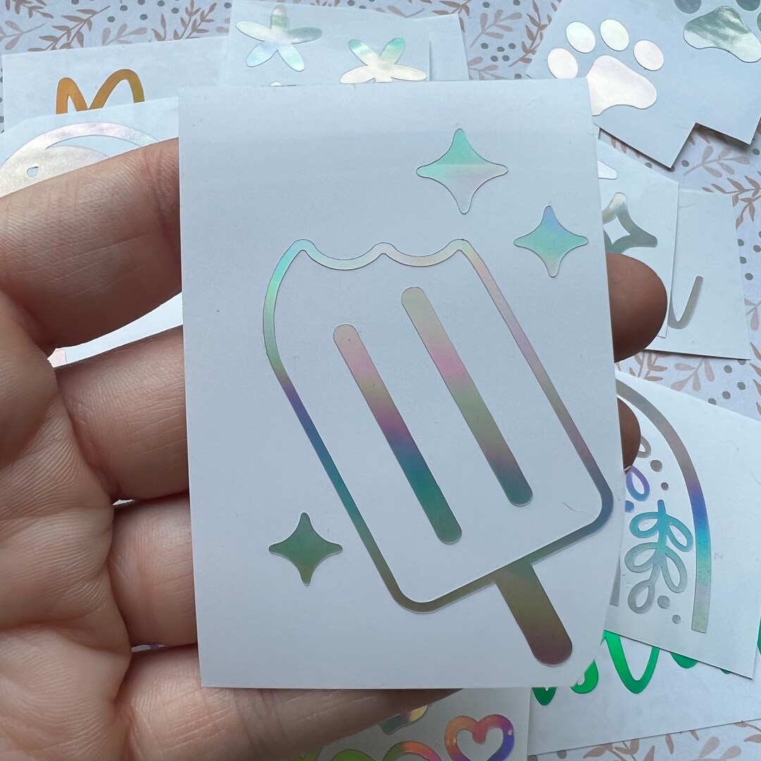 Holographic or Glitter Popsicle Decal Sticker, Cup, Phone, Laptop, Mug ...