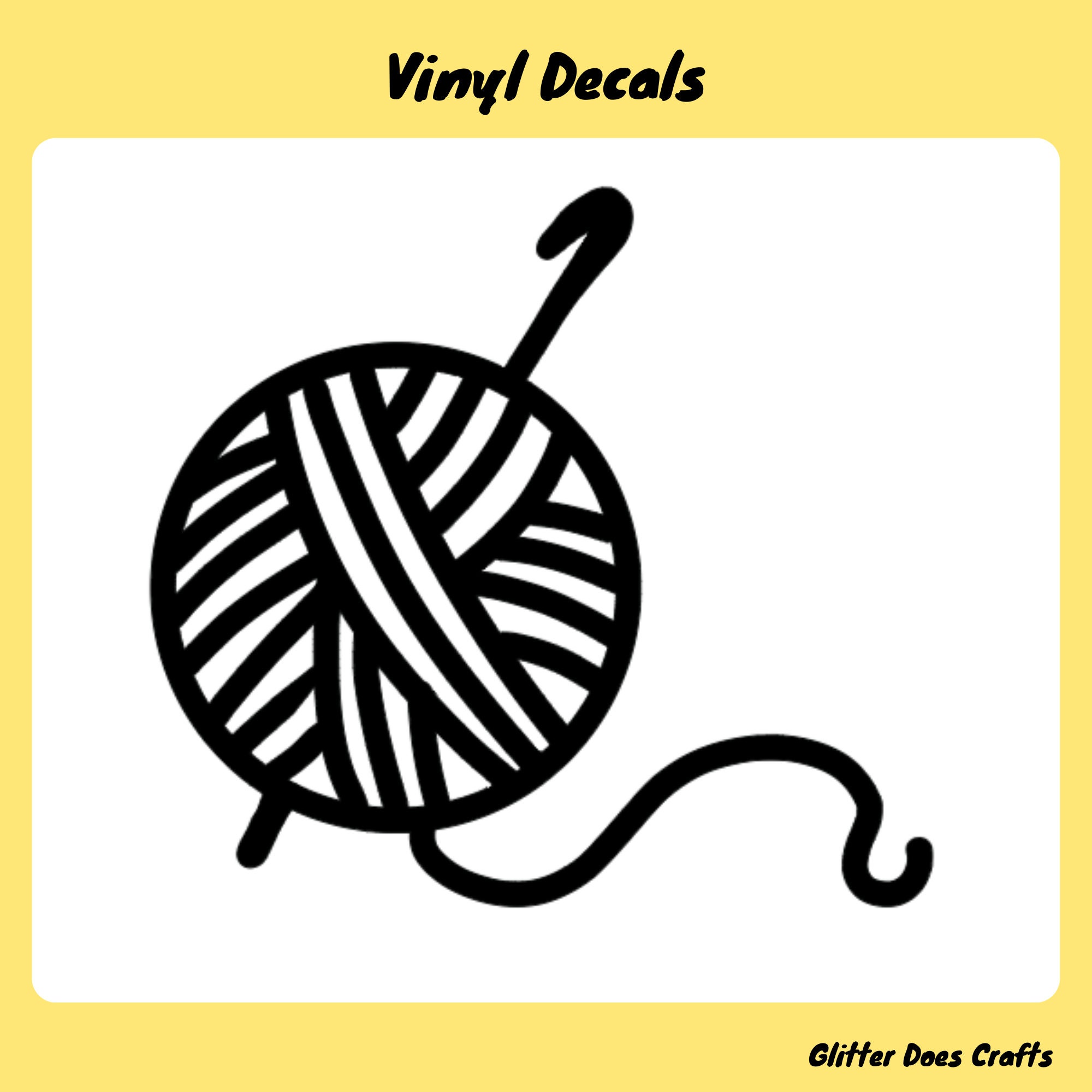 Holographic Crochet Hook and Yarn Ball Decal Sticker, Cup, Phone ...