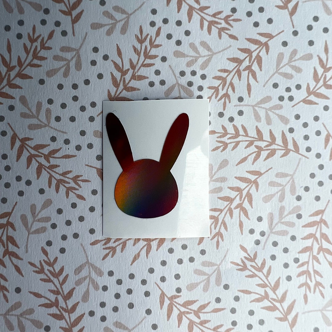 Holographic Bunny Head Ears Decal Sticker, Cup, Phone, Laptop, Mug ...