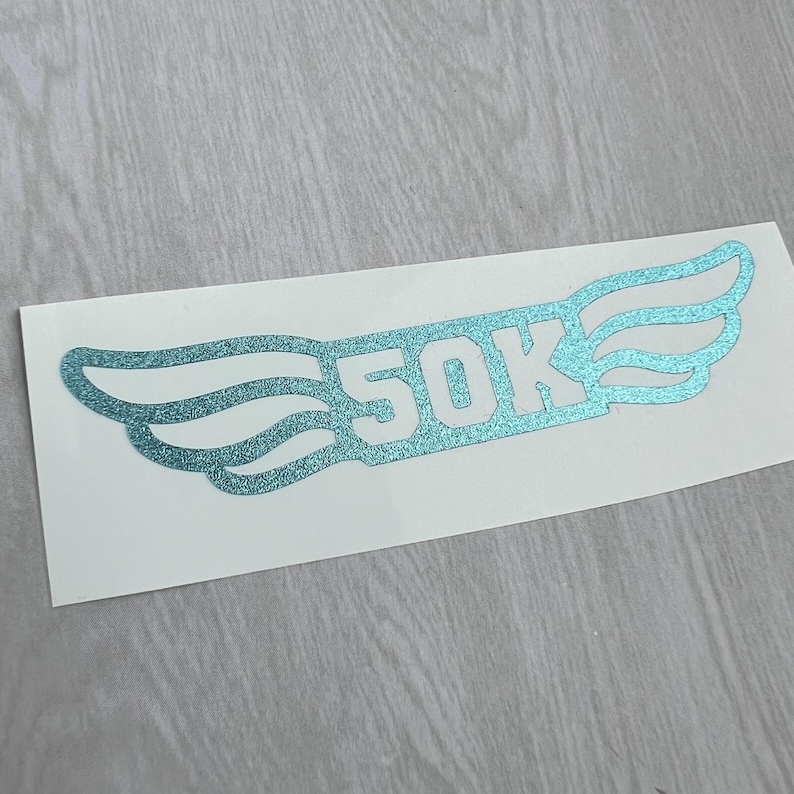 Holographic or Glitter 50K Run Decal Sticker, Cup, Phone, Laptop, Mug ...