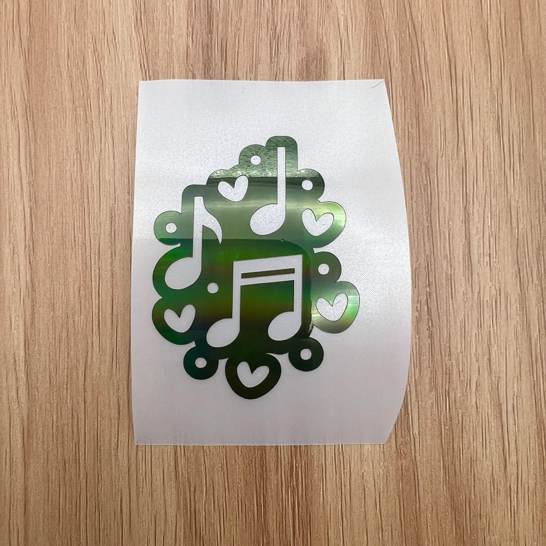 Holographic or Glitter Music Notes Decal Sticker, Cup, Phone, Laptop ...
