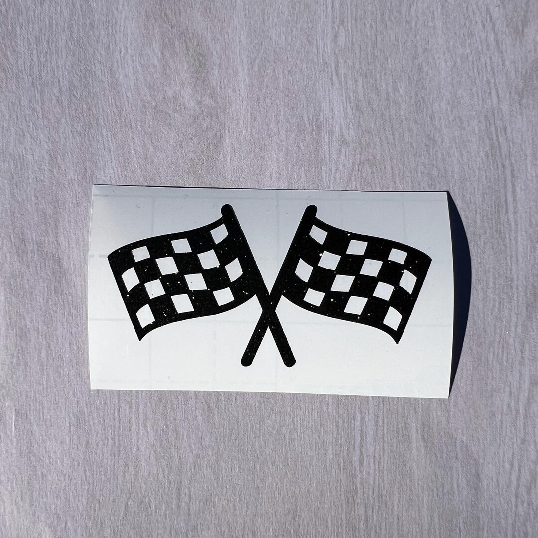 Holographic or Glitter Checkered Flags Decal Sticker, Cup, Phone ...