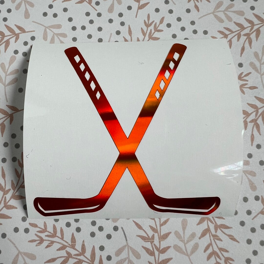 Holographic or Glitter Hockey Sticks Decal Sticker, Cup, Phone, Laptop ...