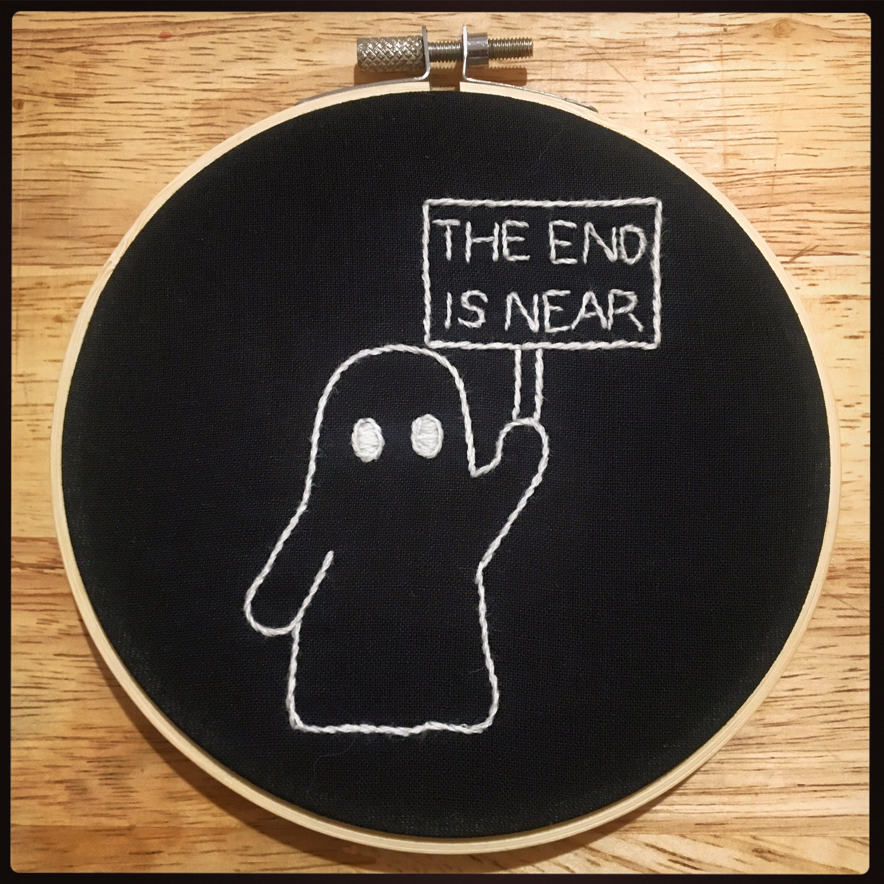 Phoebe Bridgers Inspired Ghost With Sign Hand Embroidered 5" Hoop - Etsy