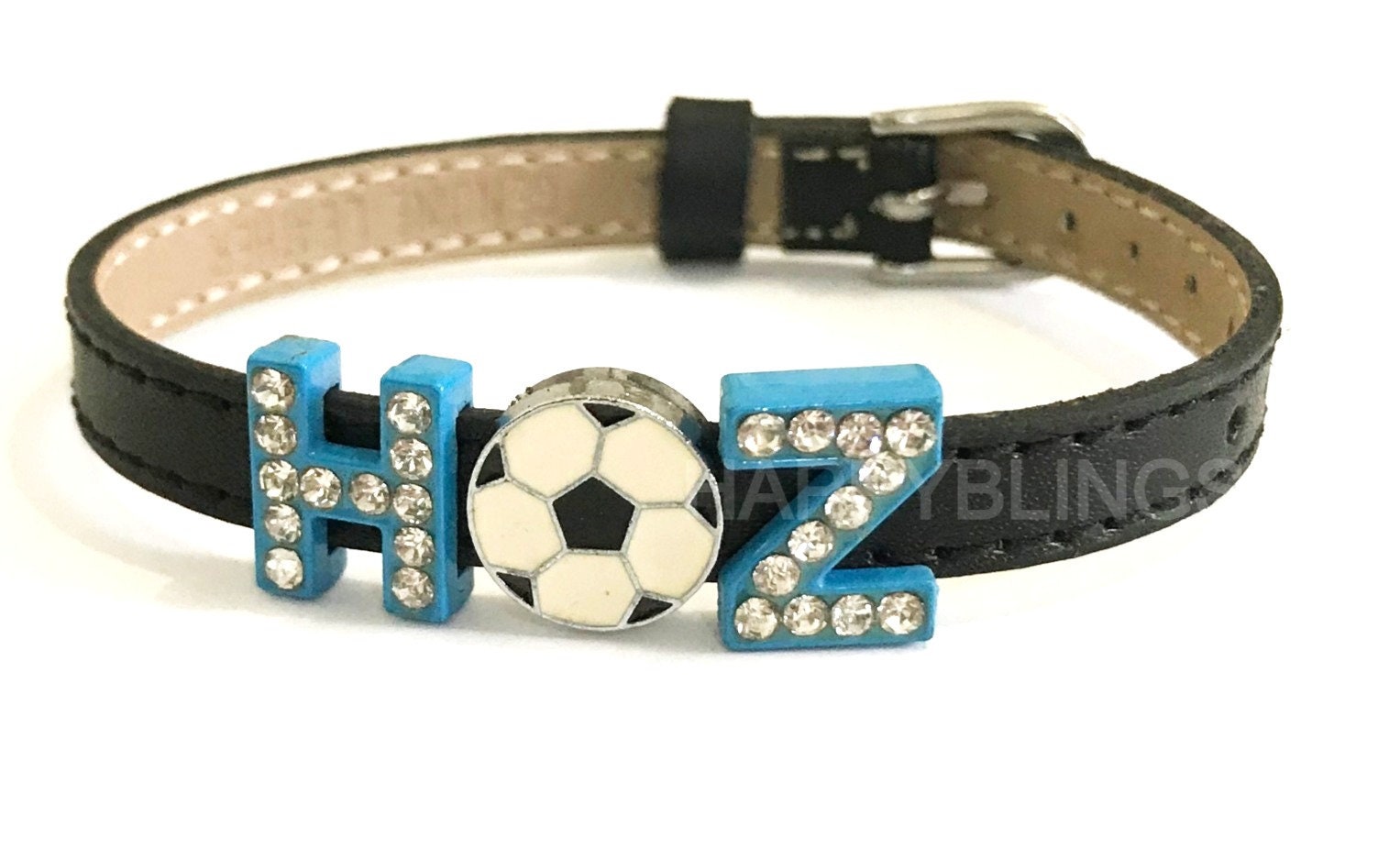 Soccer Ball Champion Initials Leather Bracelet FREE - Etsy