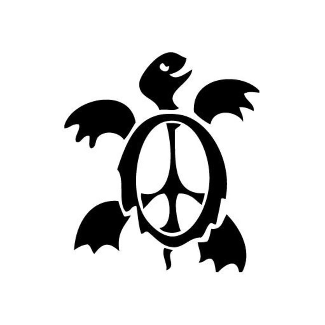 Sea Turtle Peace Sign - Vinyl Decal Sticker for Wall, Car, Bike, Iphone ...