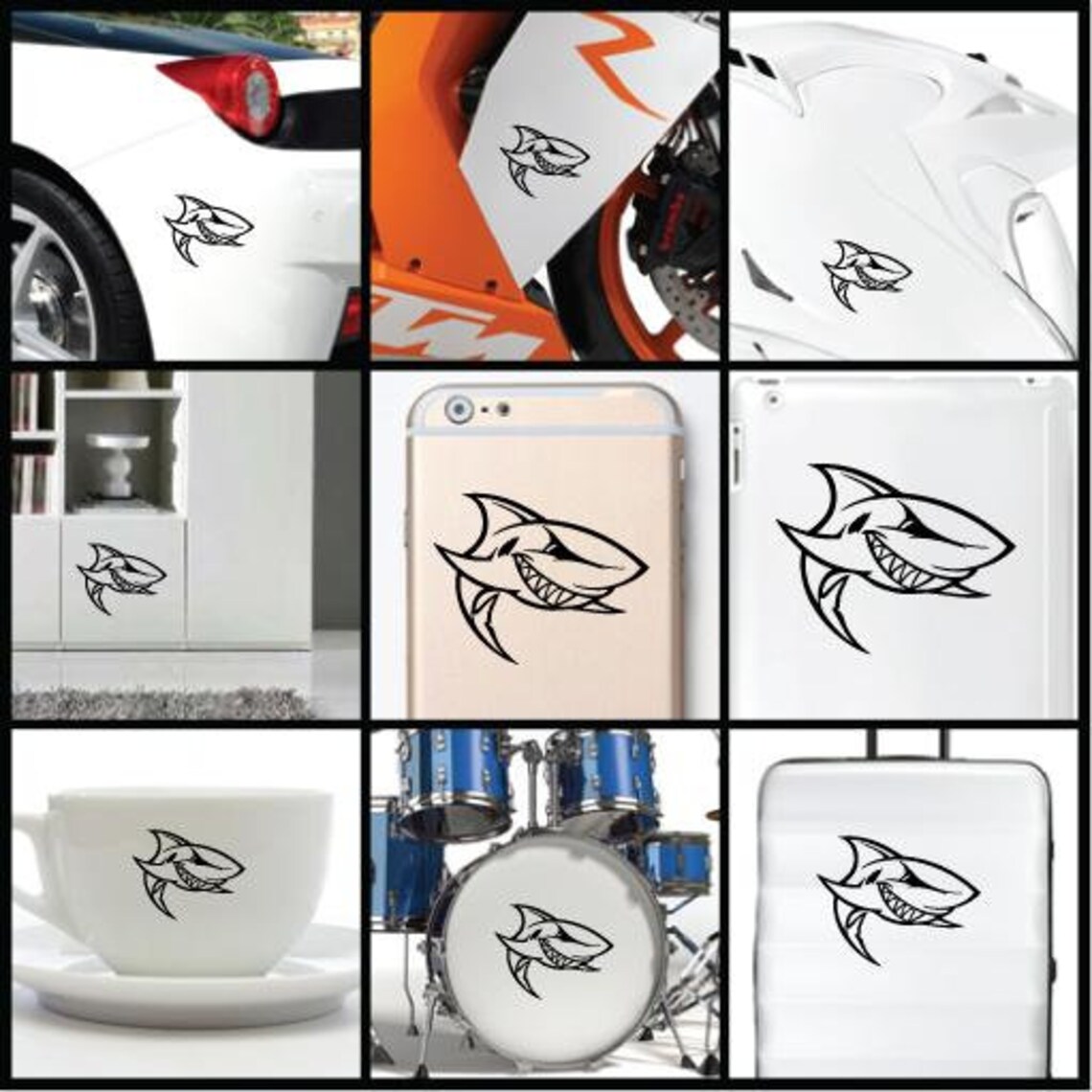 Shark Smile - Vinyl Decal Sticker for Wall, Car, Bike, Iphone, Ipad ...
