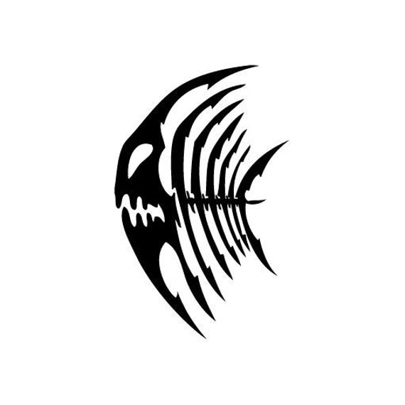 Fish Bone Monster Vinyl Decal Sticker for Wall Car Bike | Etsy