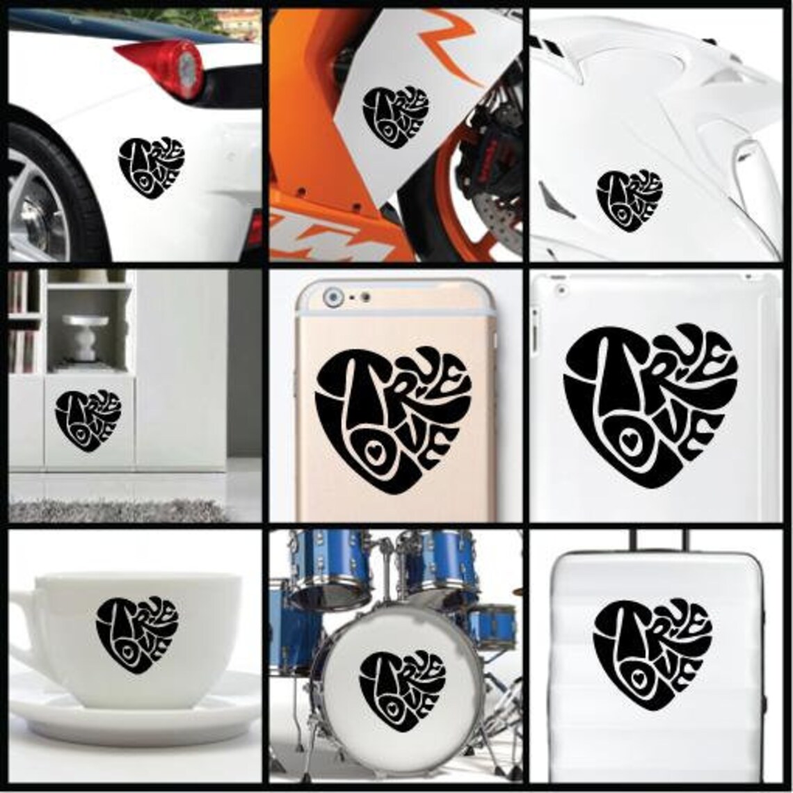 True Love Sign - Vinyl Decal Sticker for Wall, Car, Bike, Iphone, Ipad ...