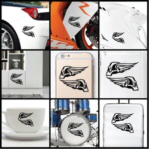 Skull Wings Mirror - Vinyl Decal Sticker for Wall, Car, Bike, Iphone ...