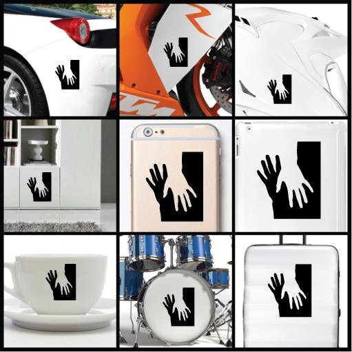 Art Hands Together - Vinyl Decal Sticker for Wall, Car, Bike, Iphone ...