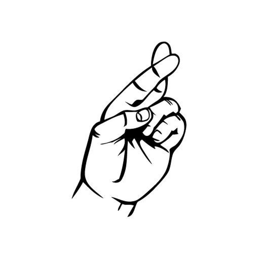 Fingers Crossed - Vinyl Decal Sticker for Wall, Car, Bike, Iphone, Ipad ...
