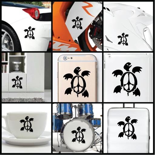 Sea Turtle Peace Sign Vinyl Decal Sticker for Wall Car | Etsy