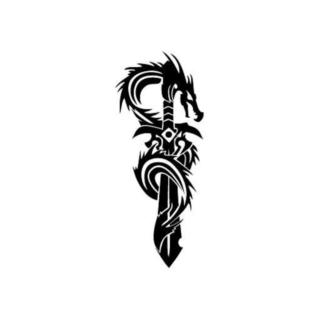Sword Dragon Killer - Vinyl Decal Sticker for Wall, Car, Bike, Iphone ...