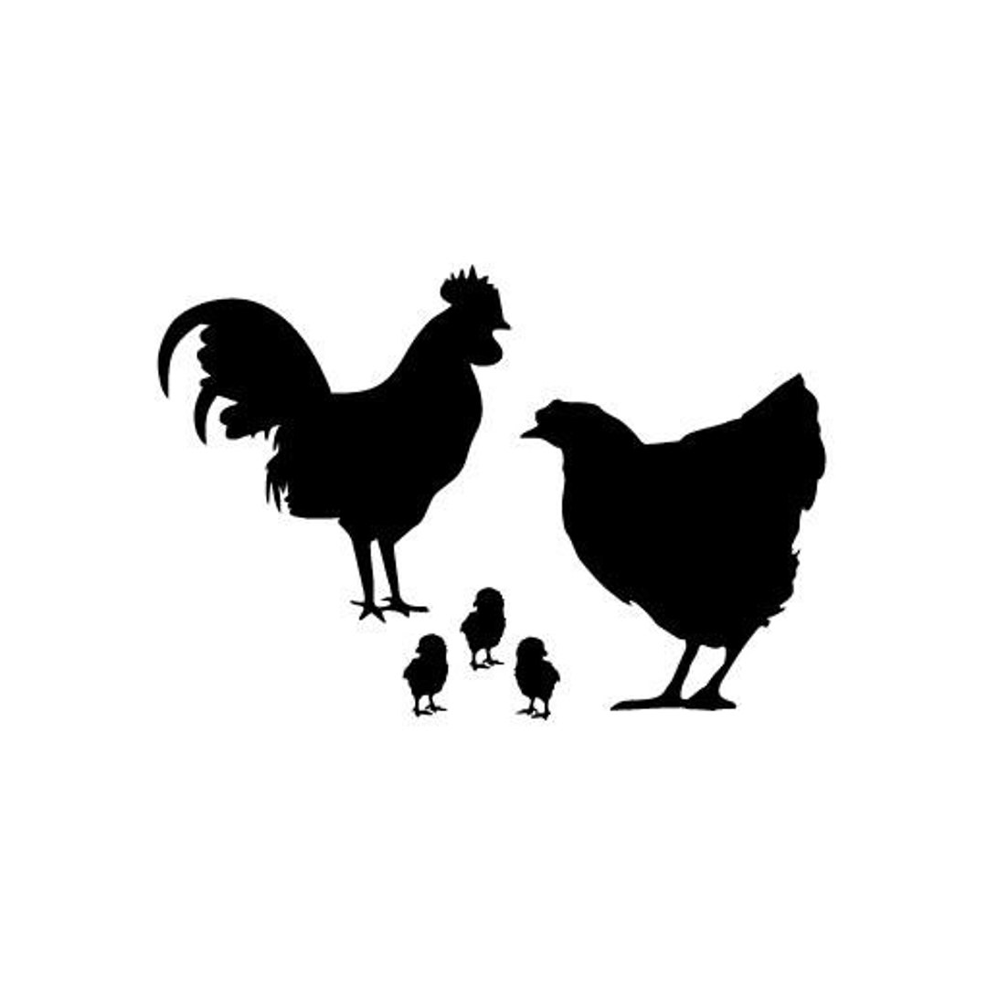 Chicken Family - Vinyl Decal Sticker for Wall, Car, Bike, Iphone, Ipad ...