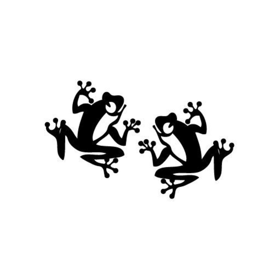 Frogs Jump on Scene - Vinyl Decal Sticker for Wall, Car, Bike, Iphone ...