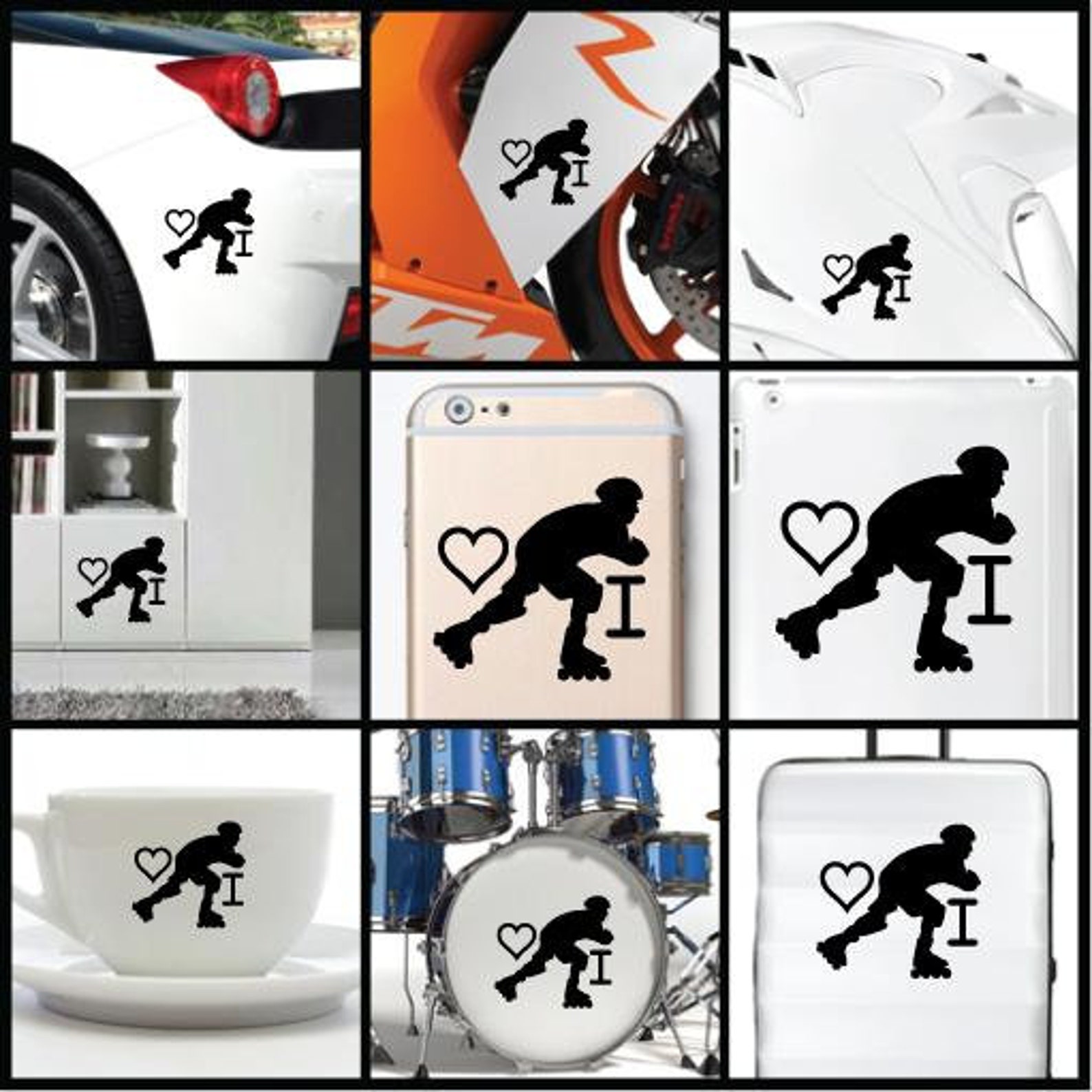 Love Roller - Vinyl Decal Sticker for Wall, Car, Bike, Iphone, Ipad ...