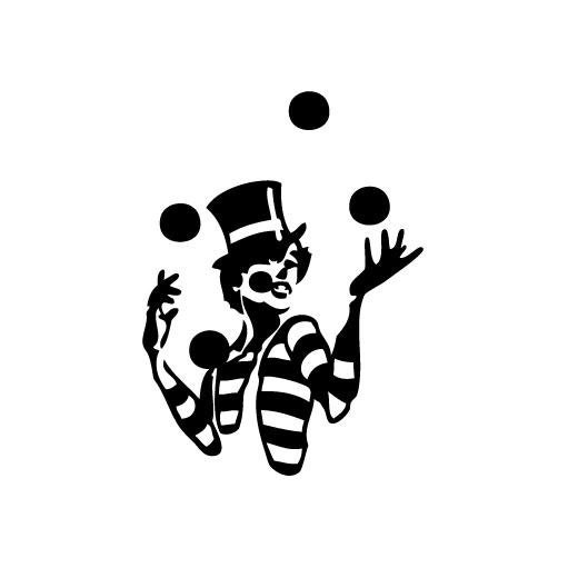 Clown Juggle Balls - Vinyl Decal Sticker for Wall, Car, Bike, Iphone ...