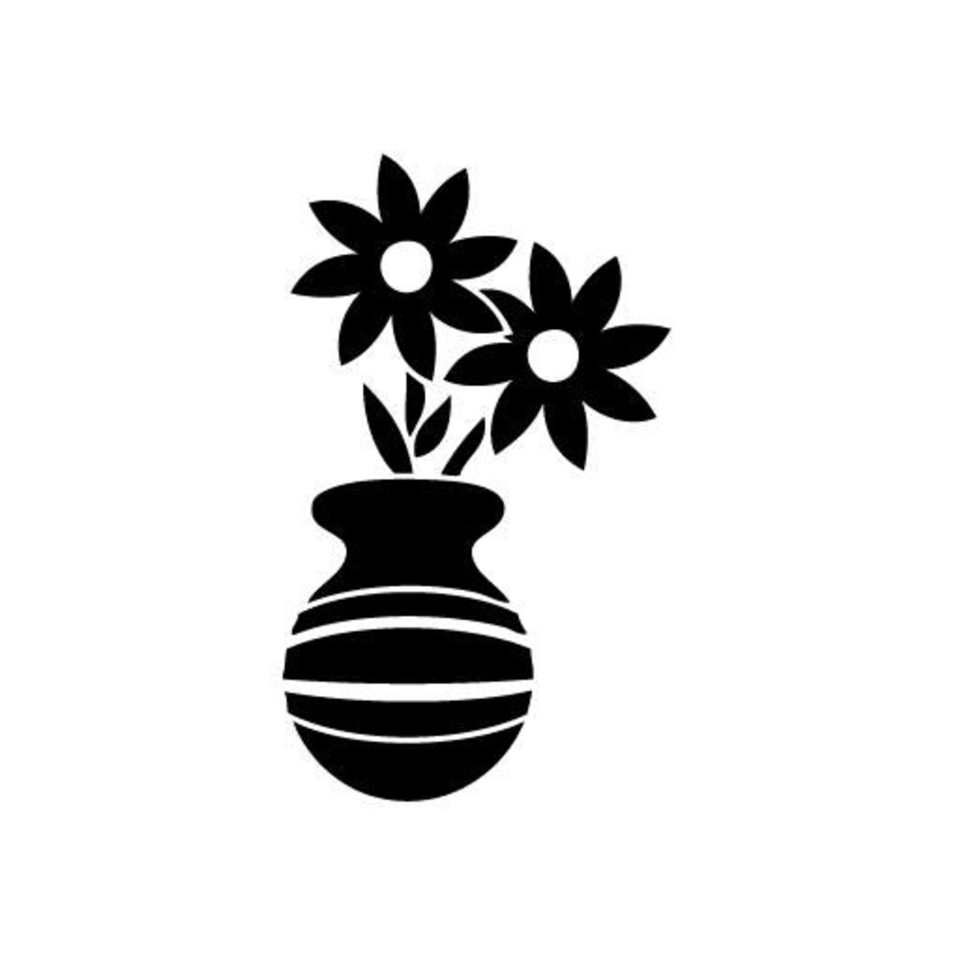 Flower in Vase - Vinyl Decal Sticker for Wall, Car, Bike, Iphone, Ipad ...