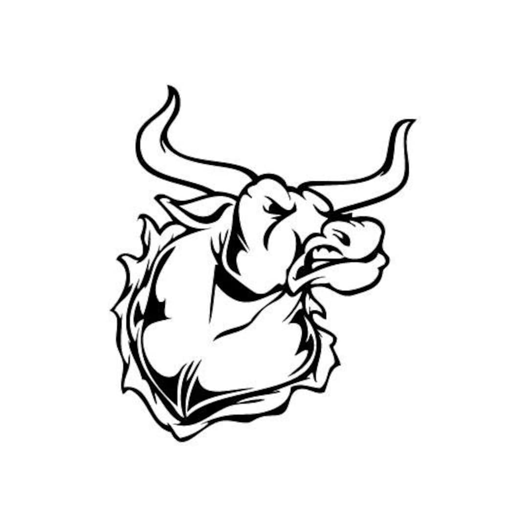 Ox Head on Wall - Vinyl Decal Sticker for Wall, Car, Bike, Iphone, Ipad ...