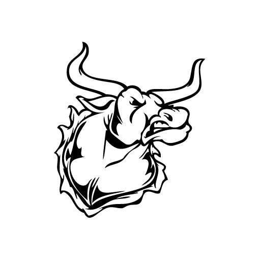 Ox Head on Wall - Vinyl Decal Sticker for Wall, Car, Bike, Iphone, Ipad ...