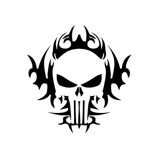 Skull Punisher - Vinyl Decal Sticker for Wall, Car, Bike, Iphone, Ipad ...
