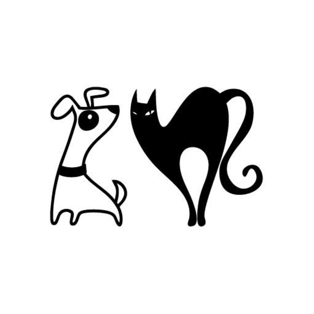 Fight Cat Versus Dog - Vinyl Decal Sticker for Wall, Car, Bike, Iphone ...