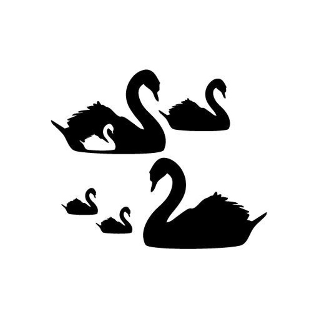 Swan Family - Vinyl Decal Sticker for Wall, Car, Bike, Iphone, Ipad ...