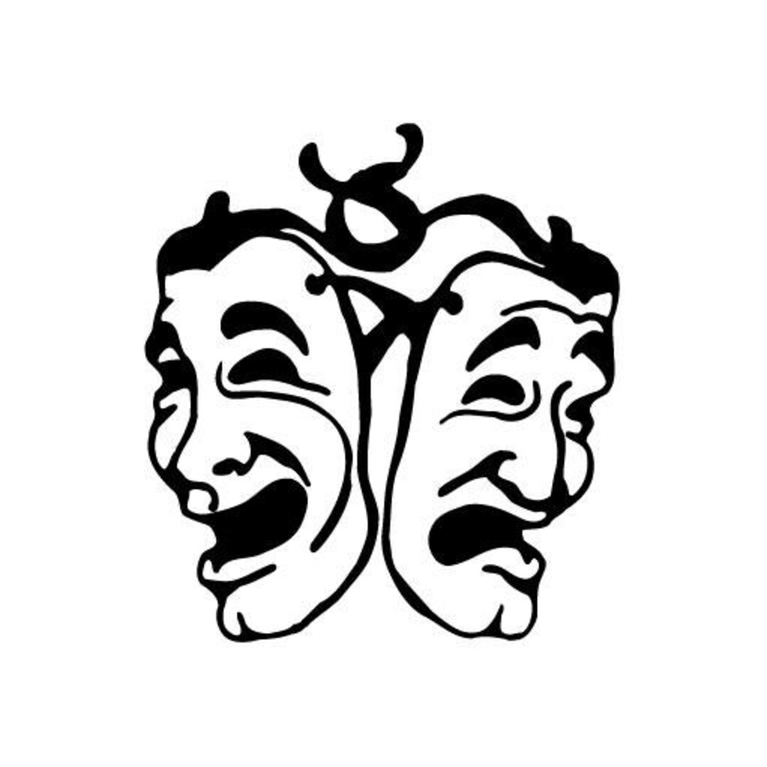 Mask Comedy Tragedy Side - Vinyl Decal Sticker for Wall, Car, Bike ...