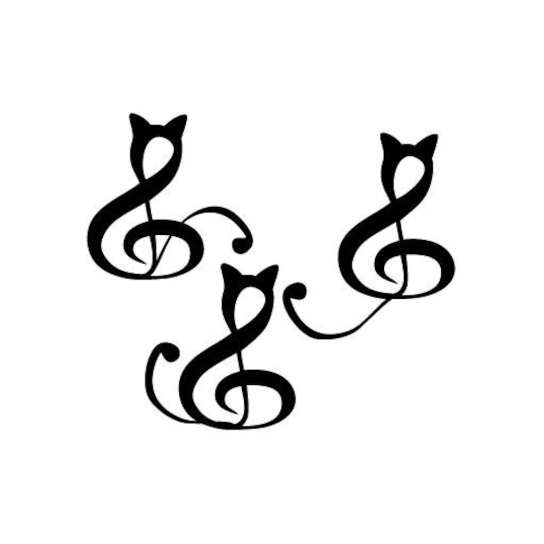 Clef Cat Image - Vinyl Decal Sticker for Wall, Car, Bike, Iphone, Ipad ...