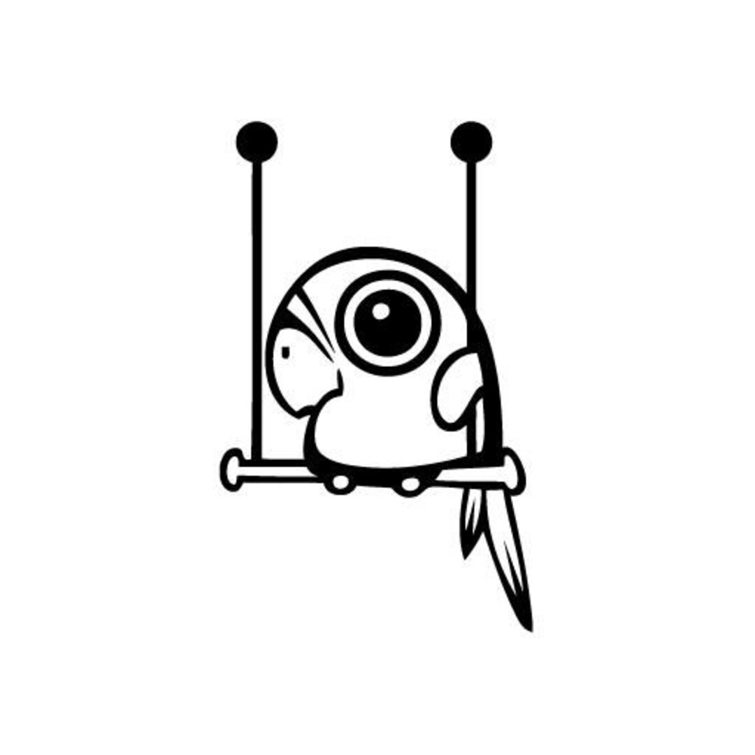Parrot Like Swing - Vinyl Decal Sticker for Wall, Car, Bike, Iphone ...