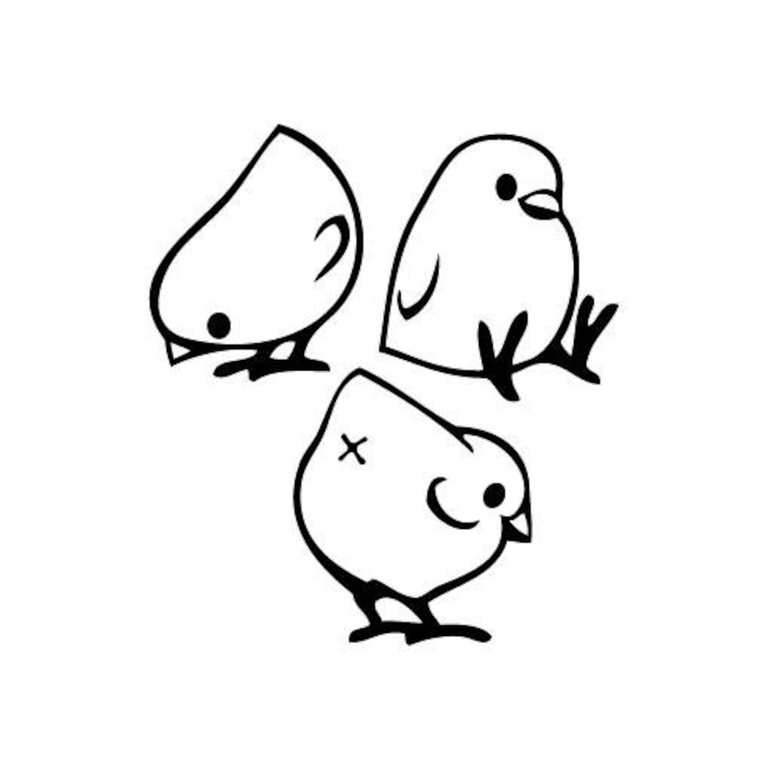 Chicken Cute Three Brothers - Vinyl Decal Sticker for Wall, Car, Bike ...
