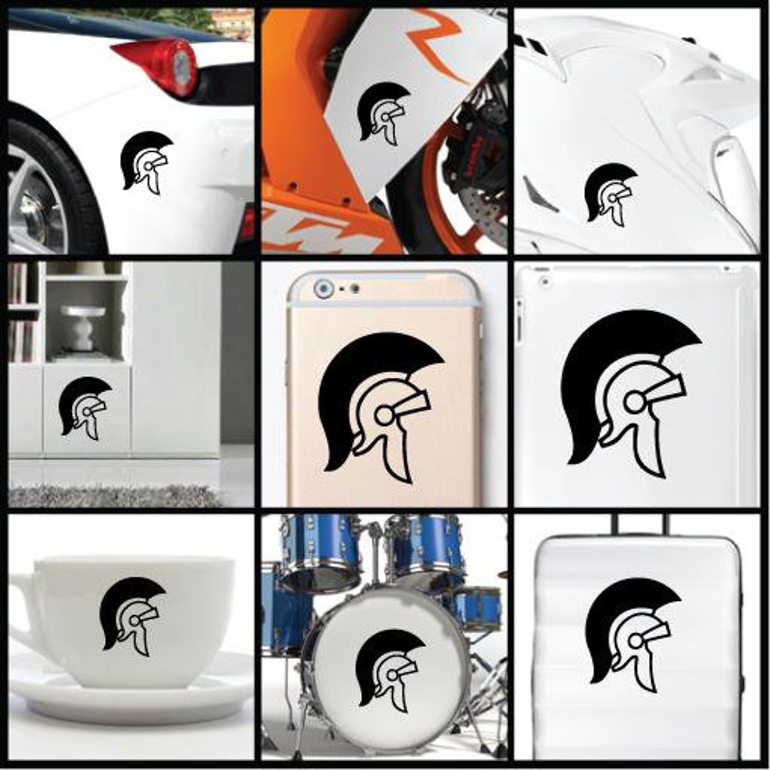 Trojan Helmet Vinyl Decal Sticker for Wall Car Bike - Etsy