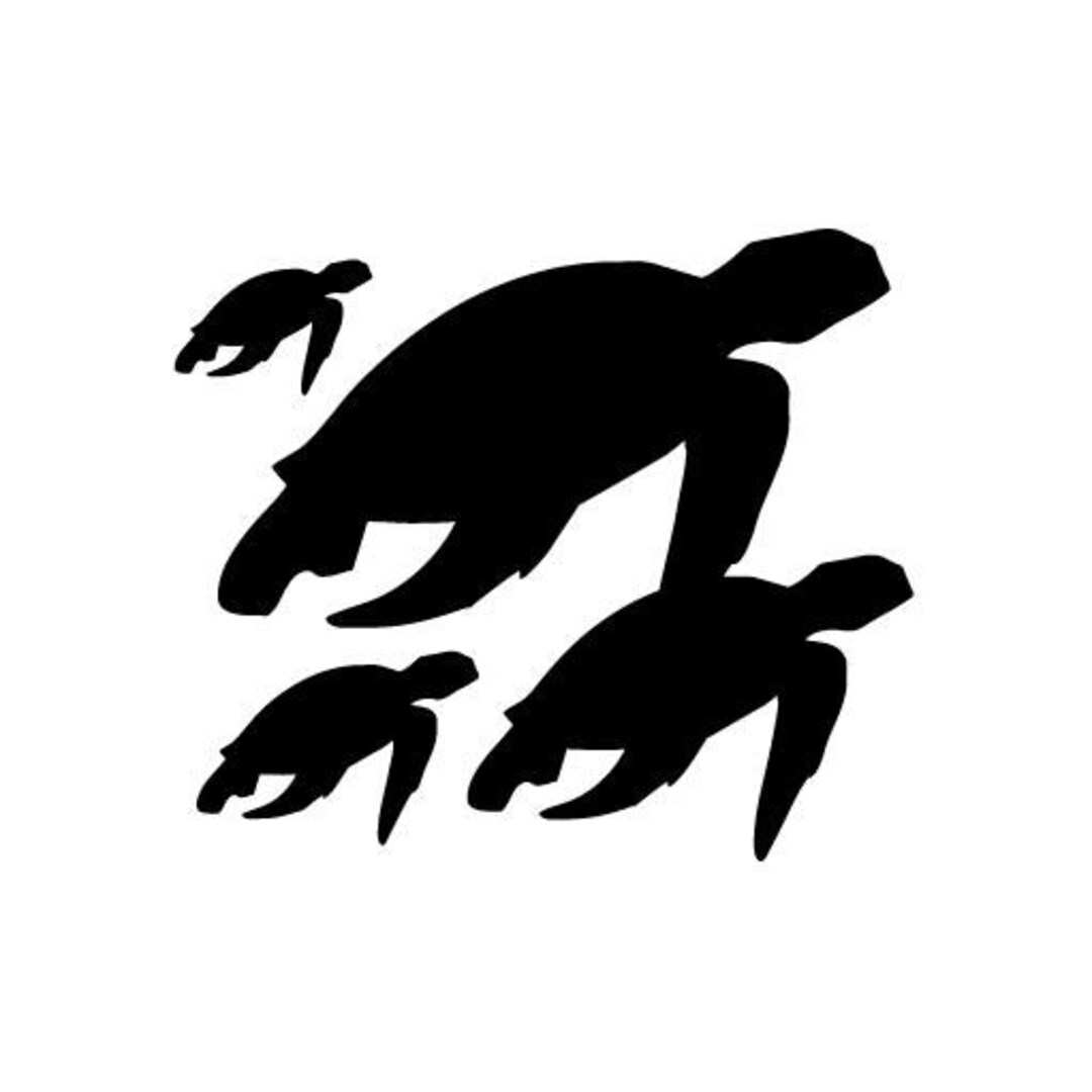 Sea Turtle Family - Vinyl Decal Sticker for Wall, Car, Bike, Iphone ...