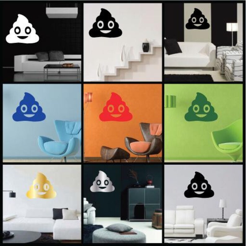 Laugh Poop Emoji - Vinyl Decal Sticker for Wall, Car, Bike, Iphone ...