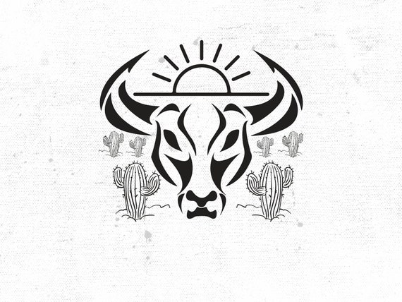 Cow Skull Desert SVG File Cow Skull Cactus Svg File Cow - Etsy