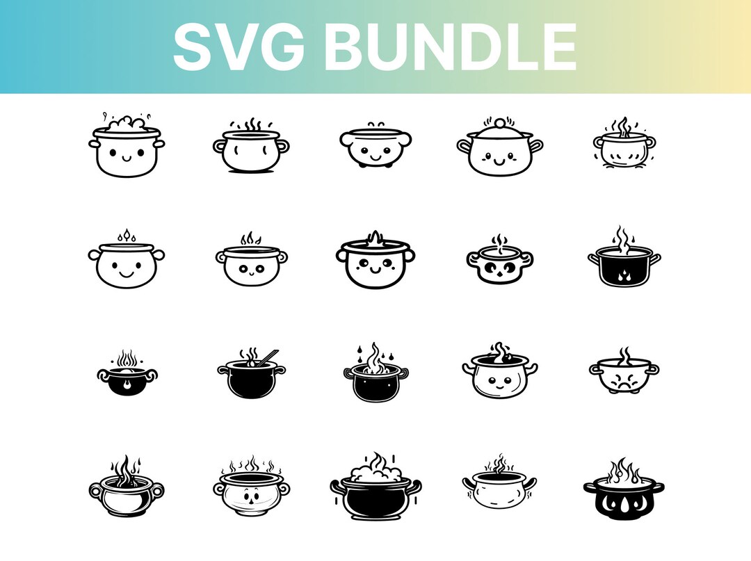 Witch's Cauldron SVG Bundle 20, Cute Cauldron SVG, Spooky Cauldron SVG ...