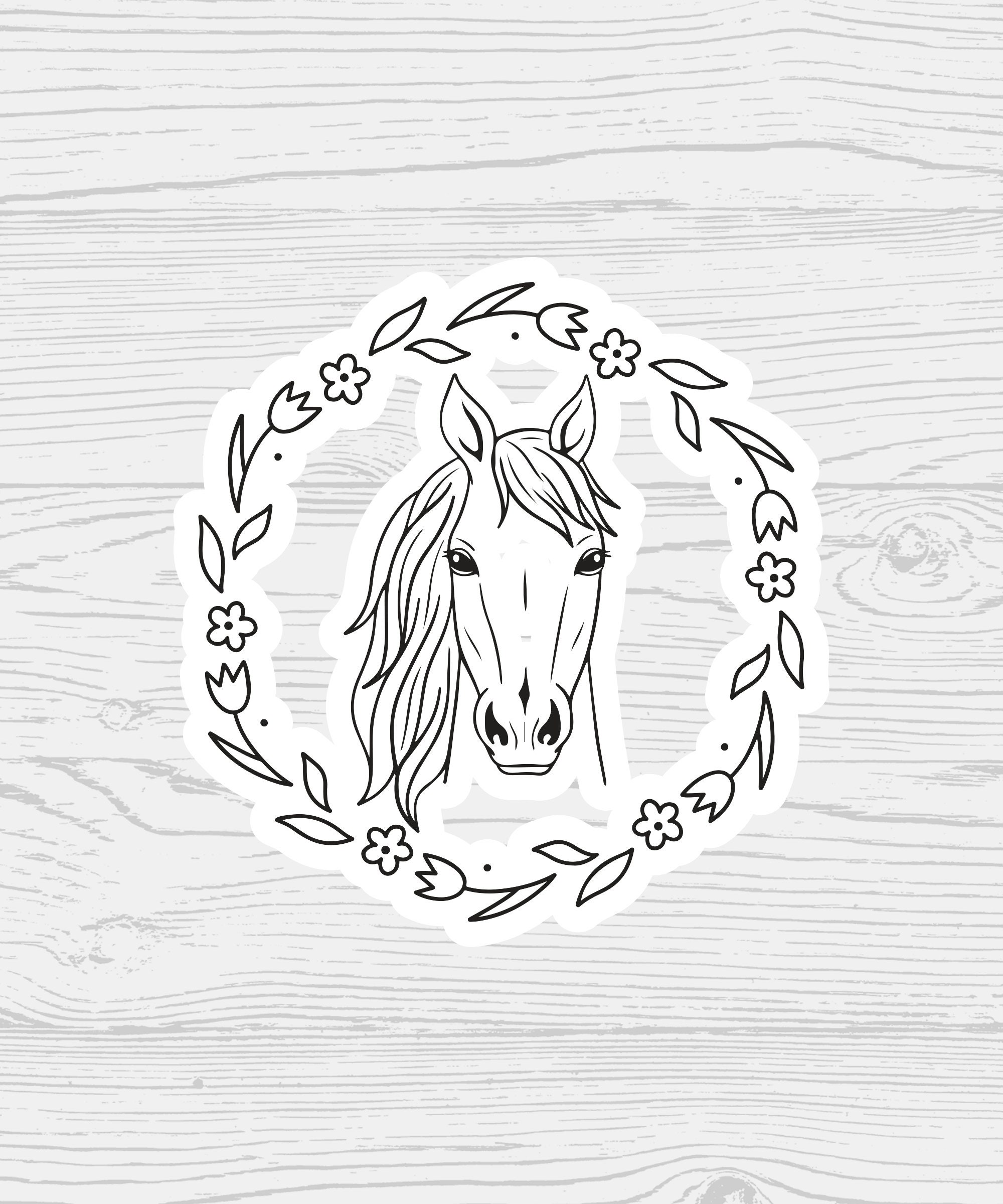 Horse SVG File, Horse With Flowers SVG, Horse Cut File, Floral Horse ...
