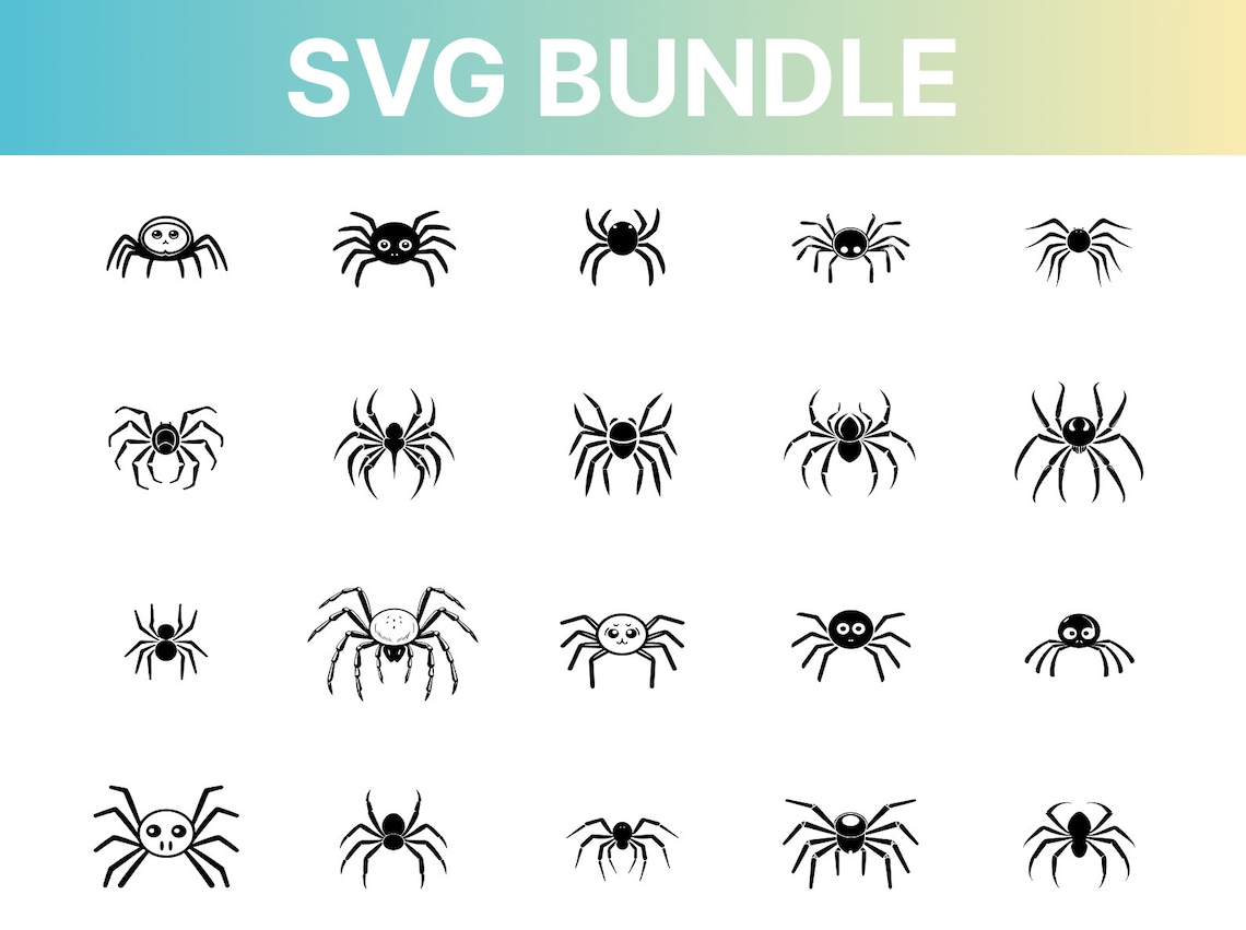 Spider SVG Bundle 20, Cute Spider SVG, Spooky Spider SVG, Cricut Spider ...