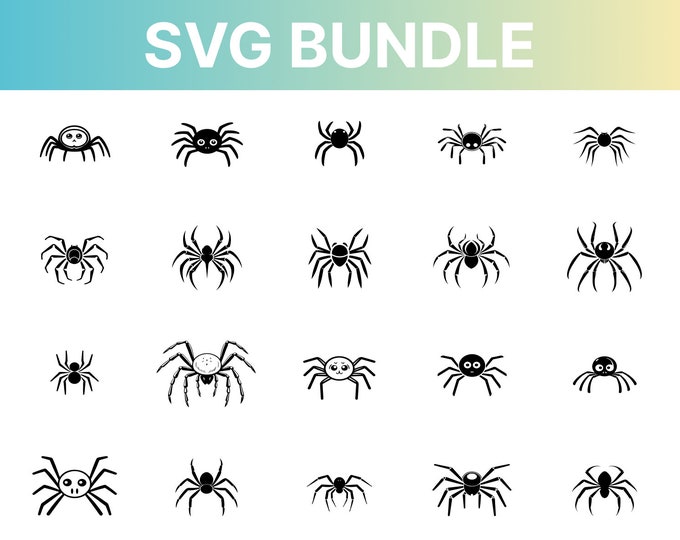 Halloween Spider Svg Bundle, Svg Files for Cricut, Spider Clipart ...